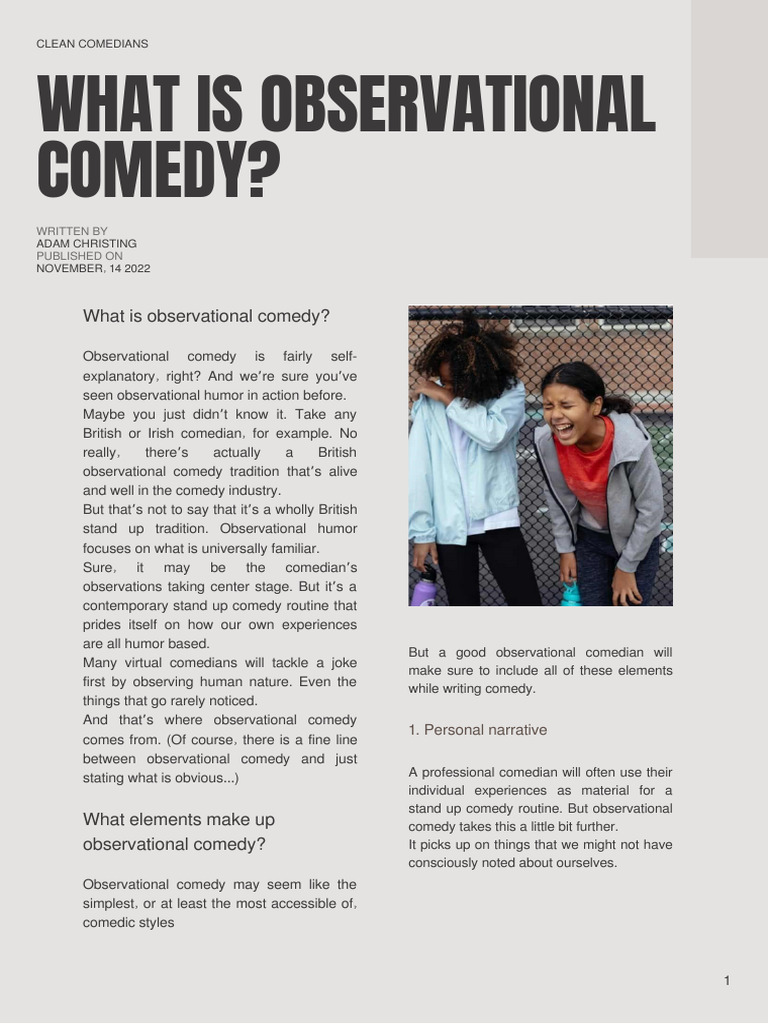 CE1 - What Is Observational Comedy | PDF | Comedian | Comedy