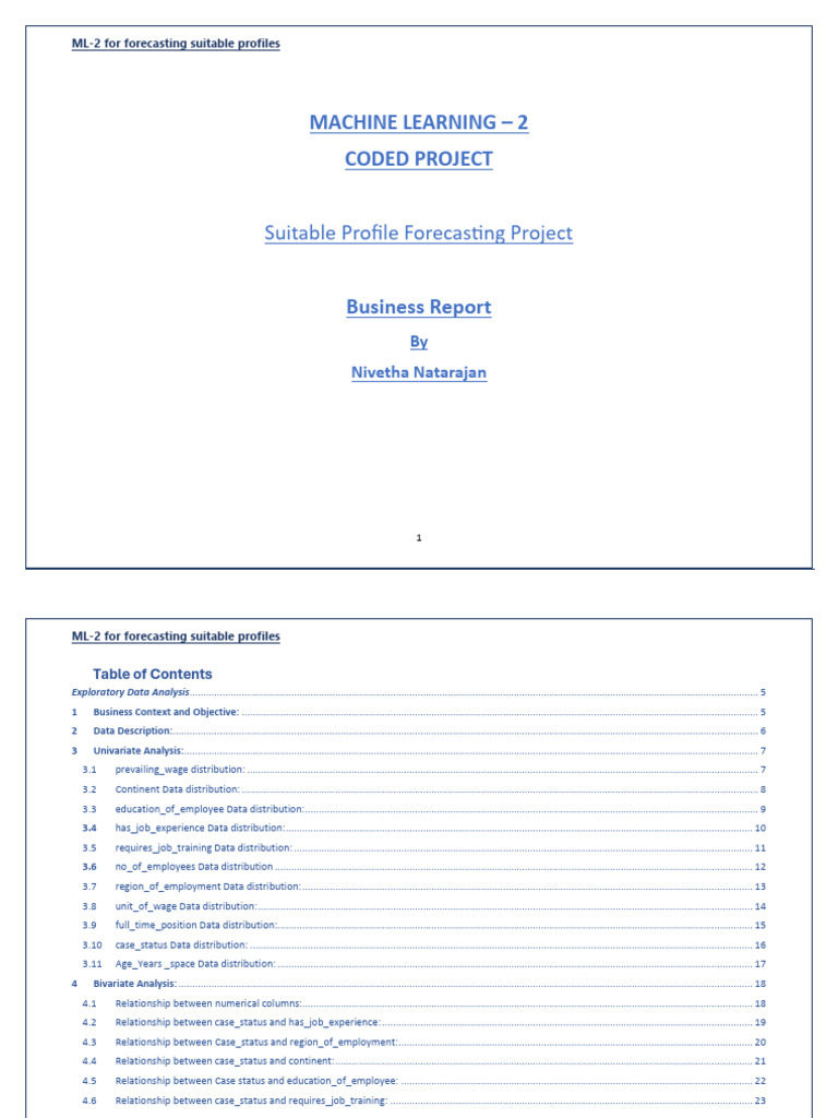 ML2 Coded Project Business Report | PDF | Employment | Machine Learning