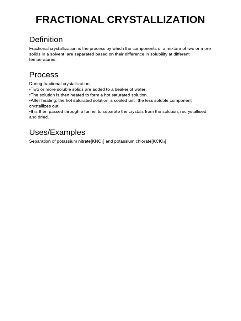 Fractional Crystallization - Chemistry Project 24-06 | PDF