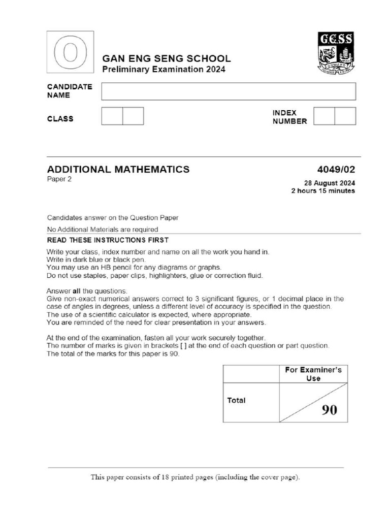 2024 GESS AM Prelim P2 QP | PDF