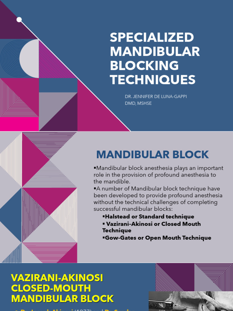 Mandibular Block Techniques Explained | PDF | Pain | Anesthesia