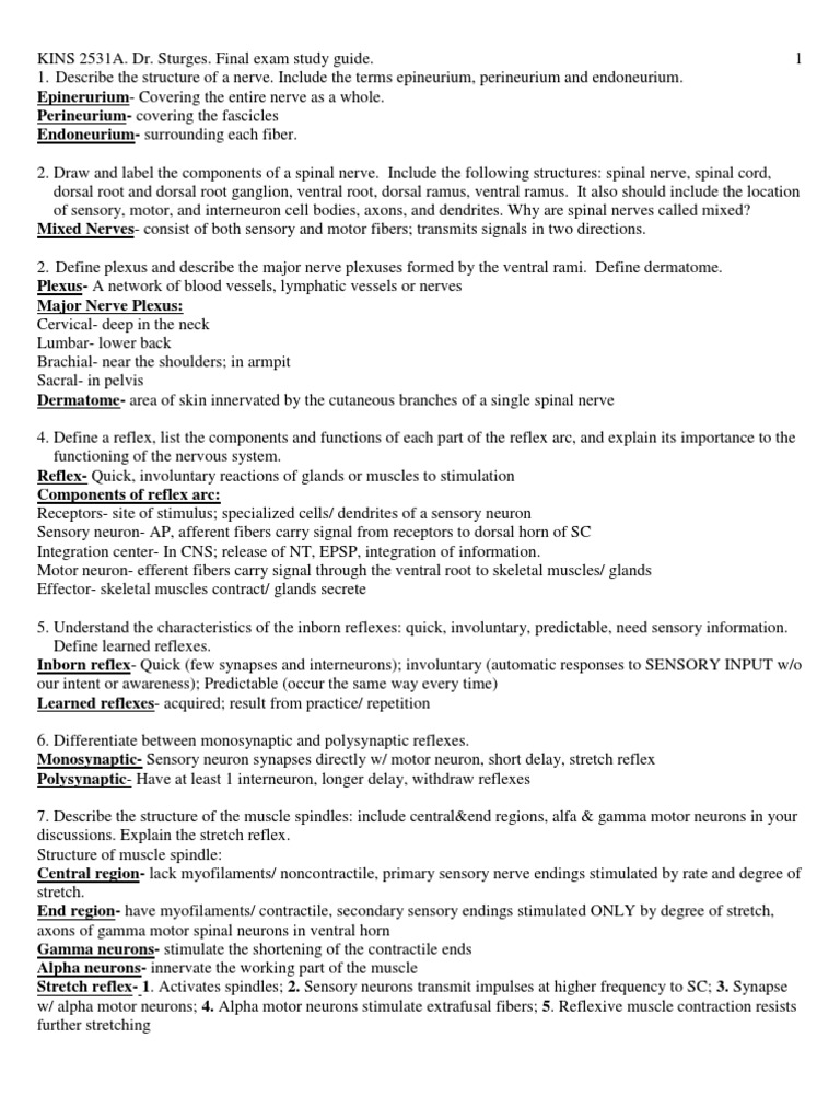 A&P FINAL Study Guide!! | PDF | Cerebrum | Cerebral Cortex