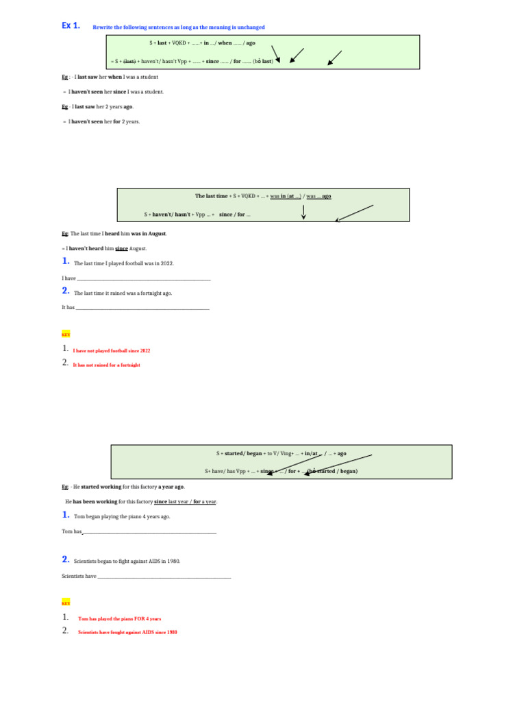 Viết Chuyển Đổi HTHT- QKĐ | PDF