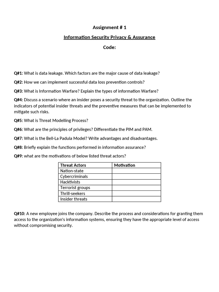Information Security-Assignment #01 | PDF
