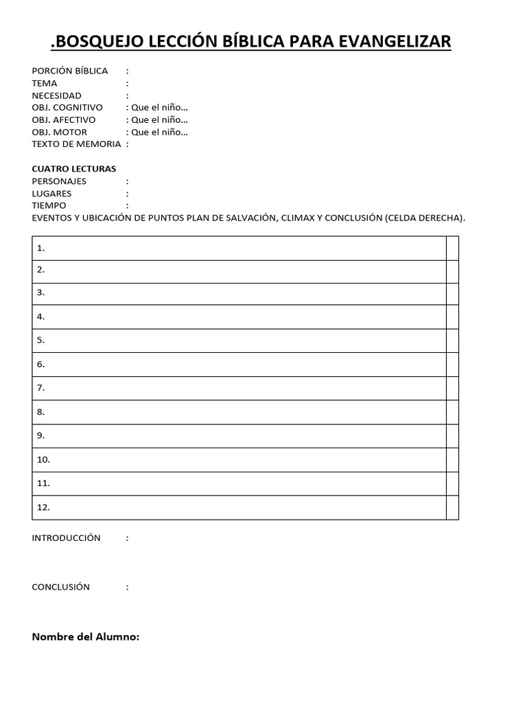 Bosquejo y Diagrama Lección Evangelista | PDF