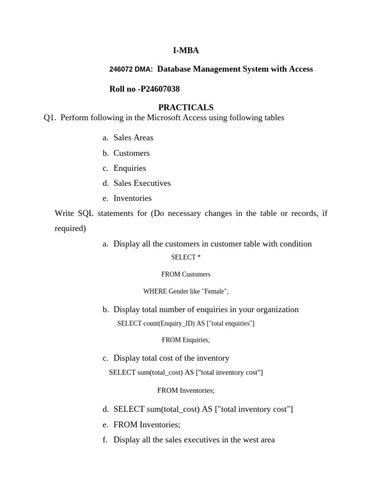DBMS Assignment 3 | PDF