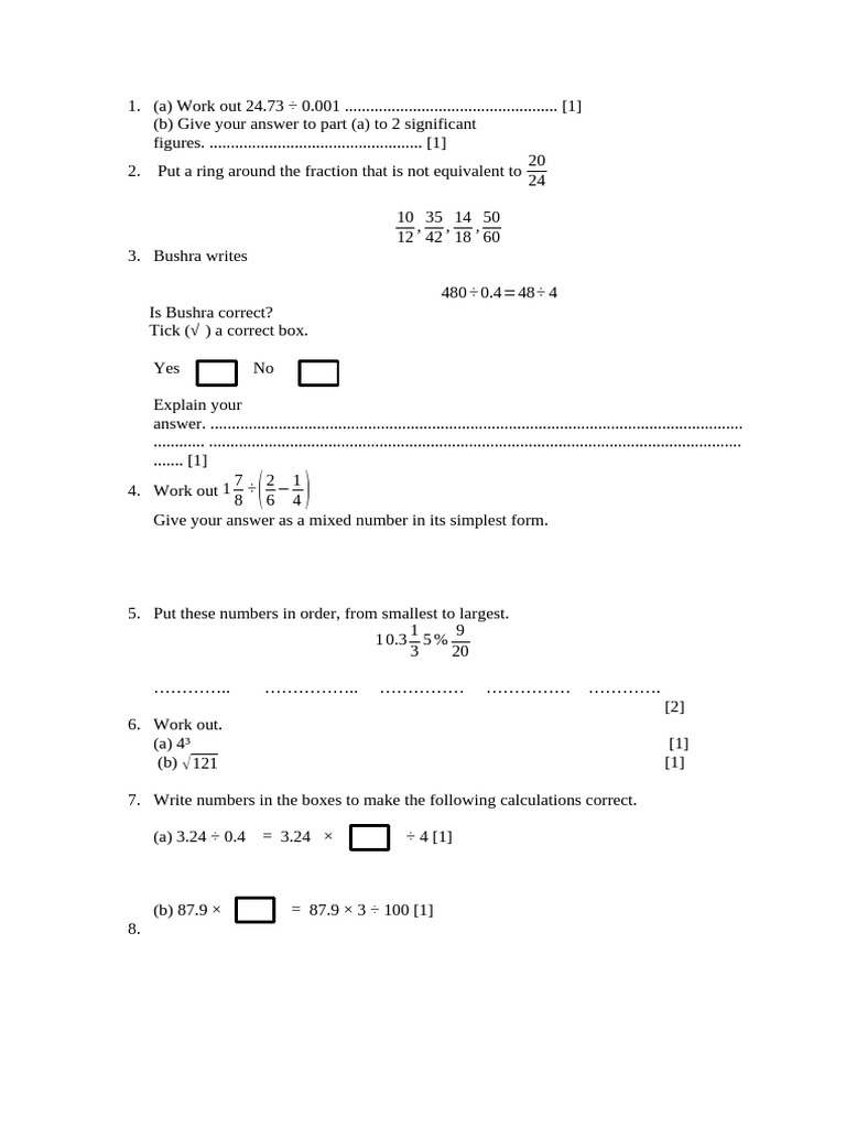 Math Operations and Problem Solving | PDF