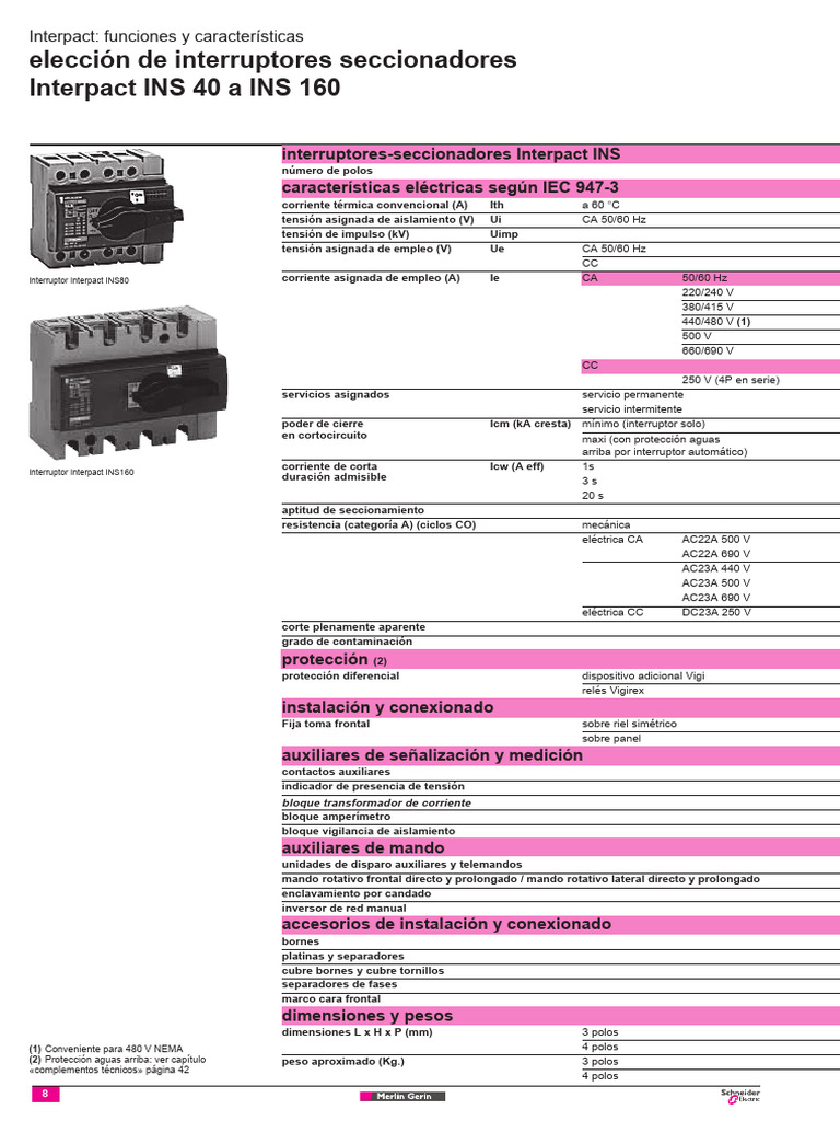 1 - Catalogo Interpact INS | PDF | Corriente continua | Cambiar
