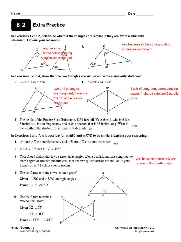 Kami Export - Sophia Chee - 8.2 Extra Practice & Puzzle Time | PDF | Triangle | Classical Geometry