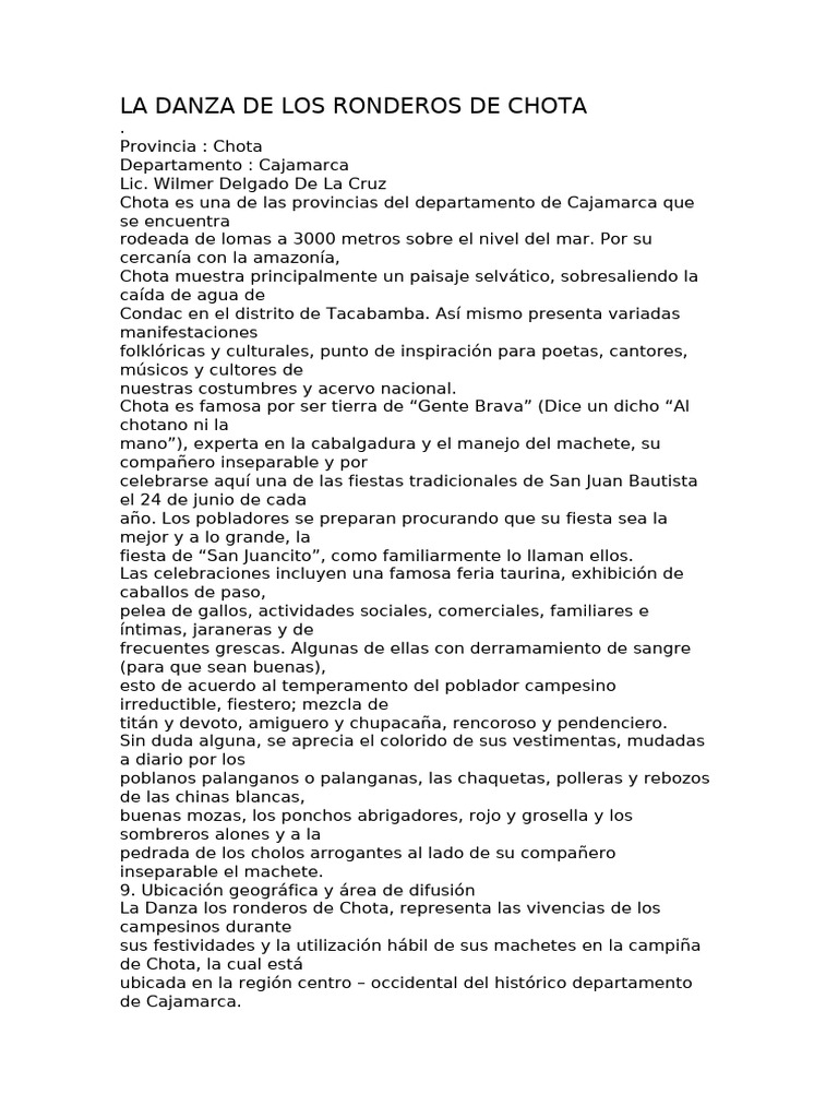 Ronderos de Chota | PDF