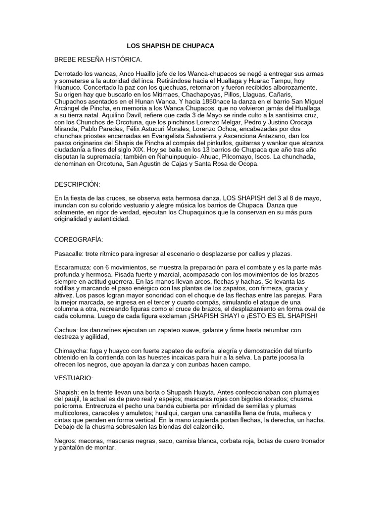Shapis de Chupaca | PDF