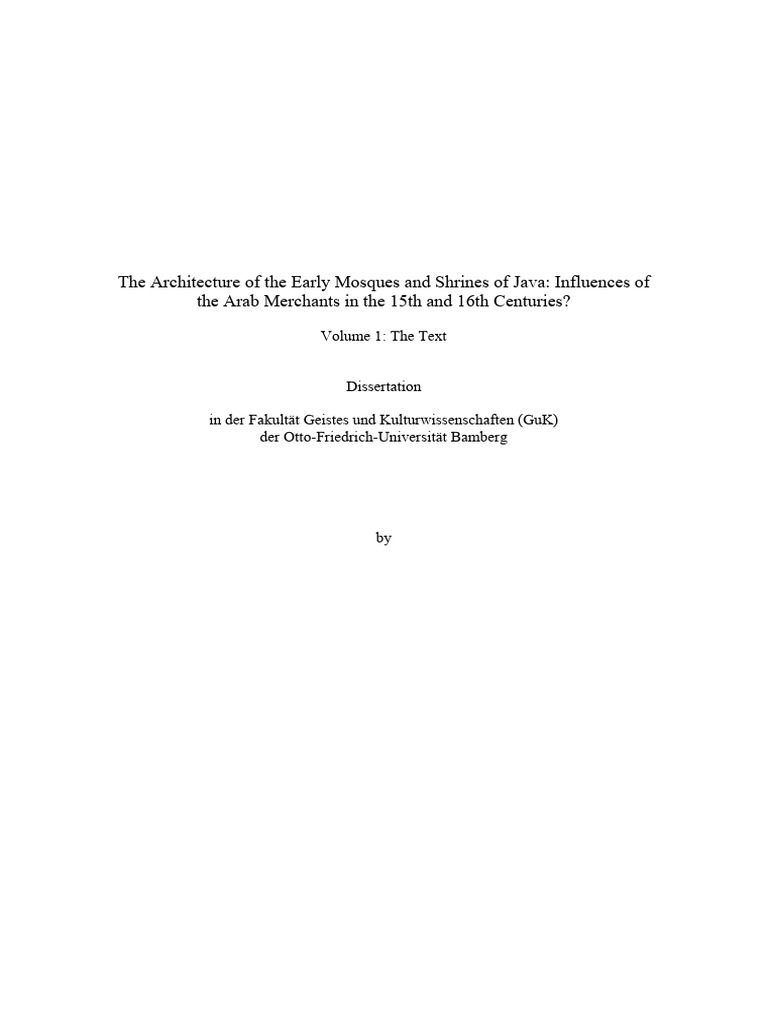 Early Javanese Mosques: Arab Influence | PDF