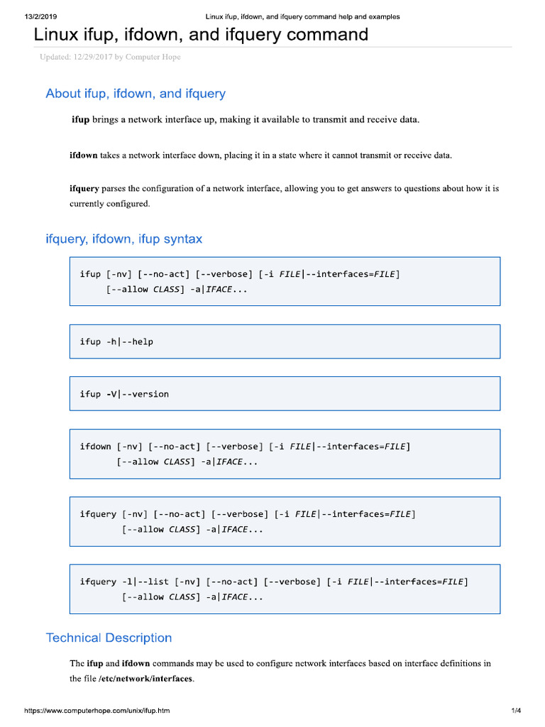 Comandos IFUP en Kali News | PDF