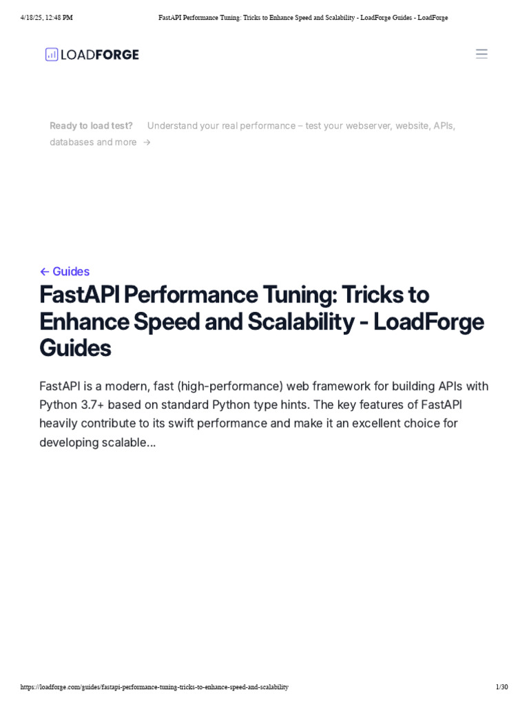 FastAPI Performance Tuning_ Tricks to Enhance Speed and Scalability ... FastAPI Performance Tuning_ Tricks to Enhance Speed and Scalability ...