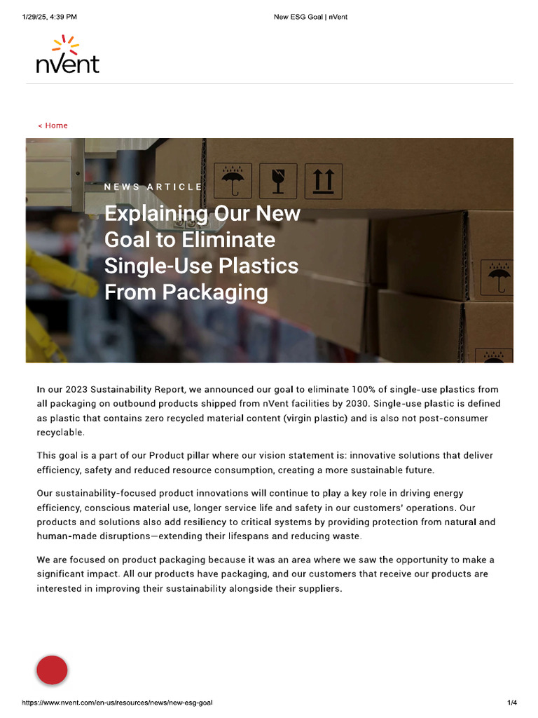 Nvent New ESG Goal | PDF