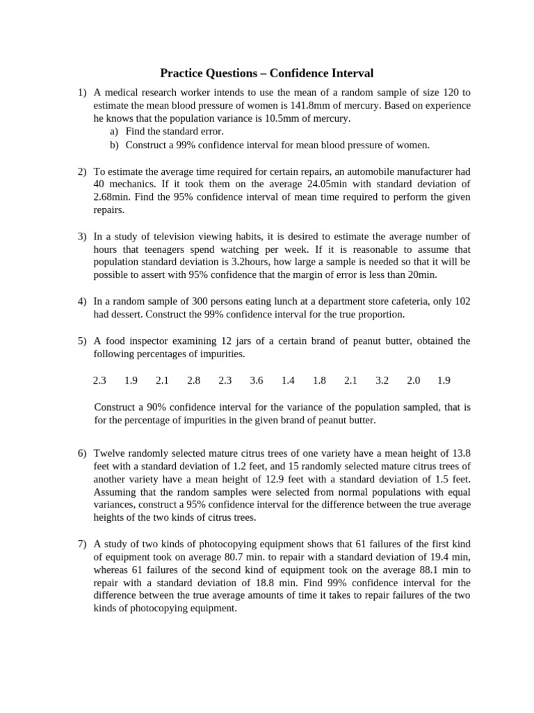 Applied Stat-Tutorial-5 | PDF | Standard Deviation | Confidence Interval