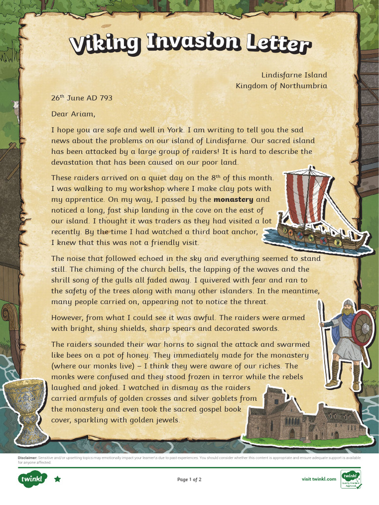 T e 1709714096 Uks2 Viking Invasion Letter Differentiated Reading ...