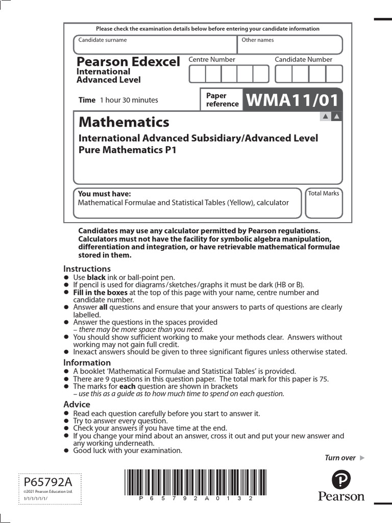 June 2021- Unseen | PDF | Mathematics | Equations