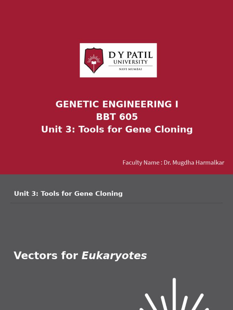 2024-25 BBT 605 Vectors For Eukaryotes | PDF | Retrovirus | Vector ...