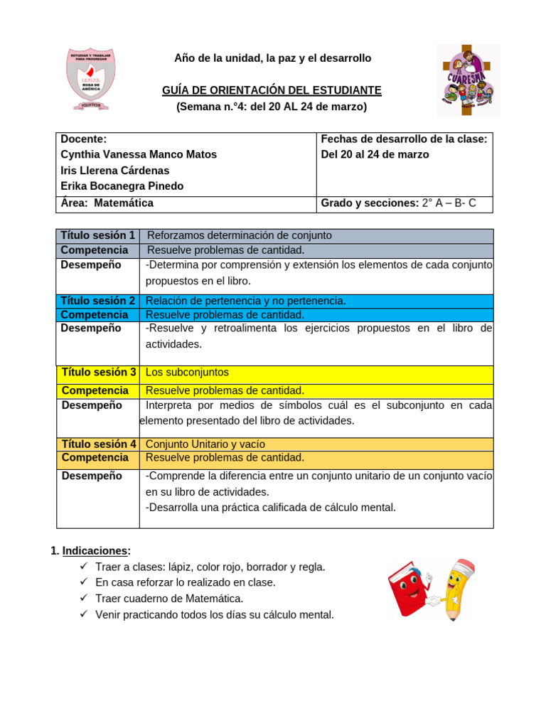 GUÍA - 4 - MATE - 2° Grado | PDF | Matemáticas