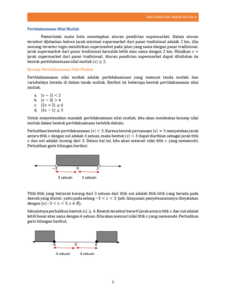 Pertidaksamaan Nilai Mutlak | PDF