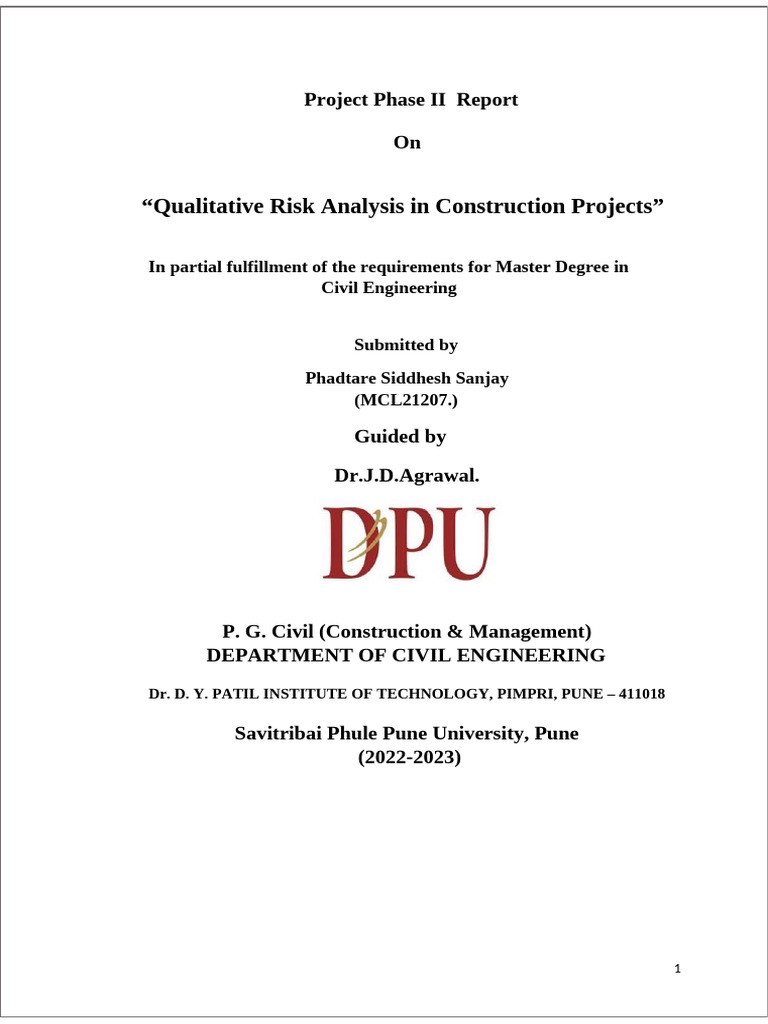 Phase 2 Project Final Report Siddhesh | PDF | Risk | Qualitative Research