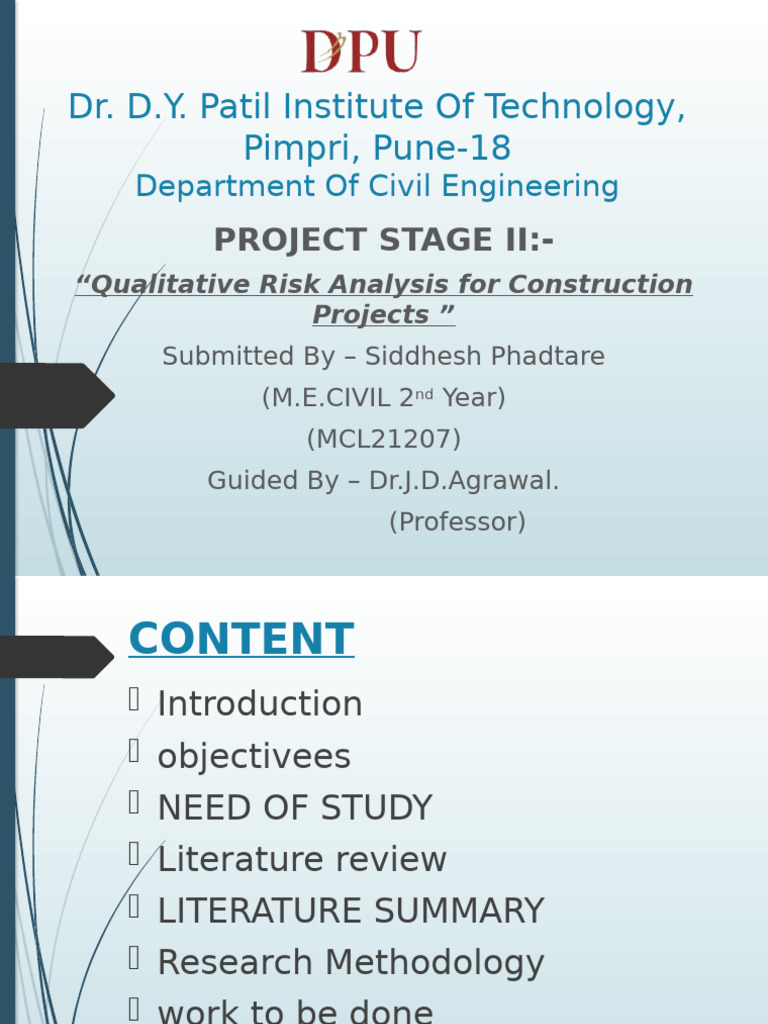Project Phase 2 PPT Final Siddhesh | PDF | Risk | Risk Management