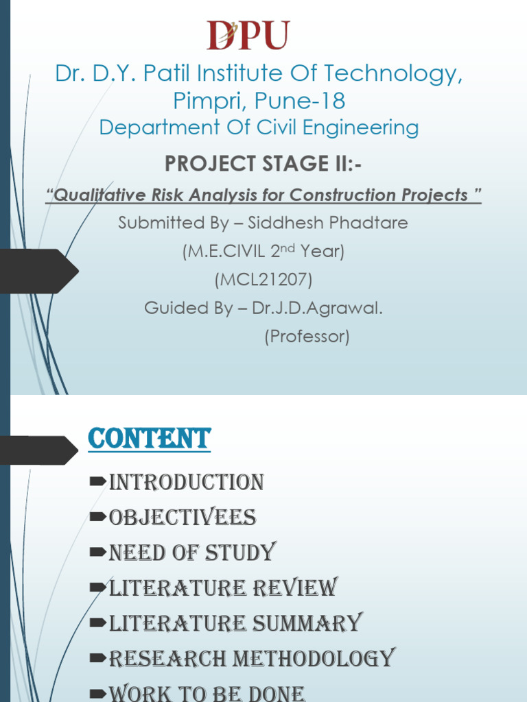 Project Phase 2 PPT Final Siddhesh | PDF | Risk | Risk Management