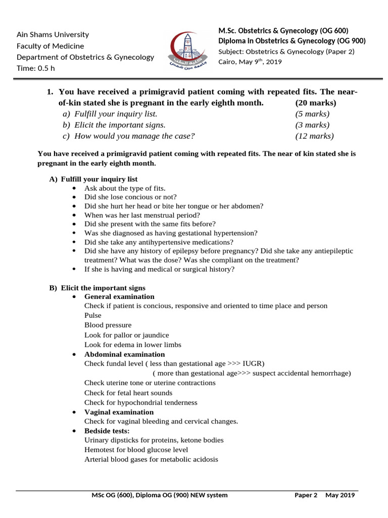 02 - Cases OBS GYN New System May 2019 MAAA | PDF | Major Depressive ...