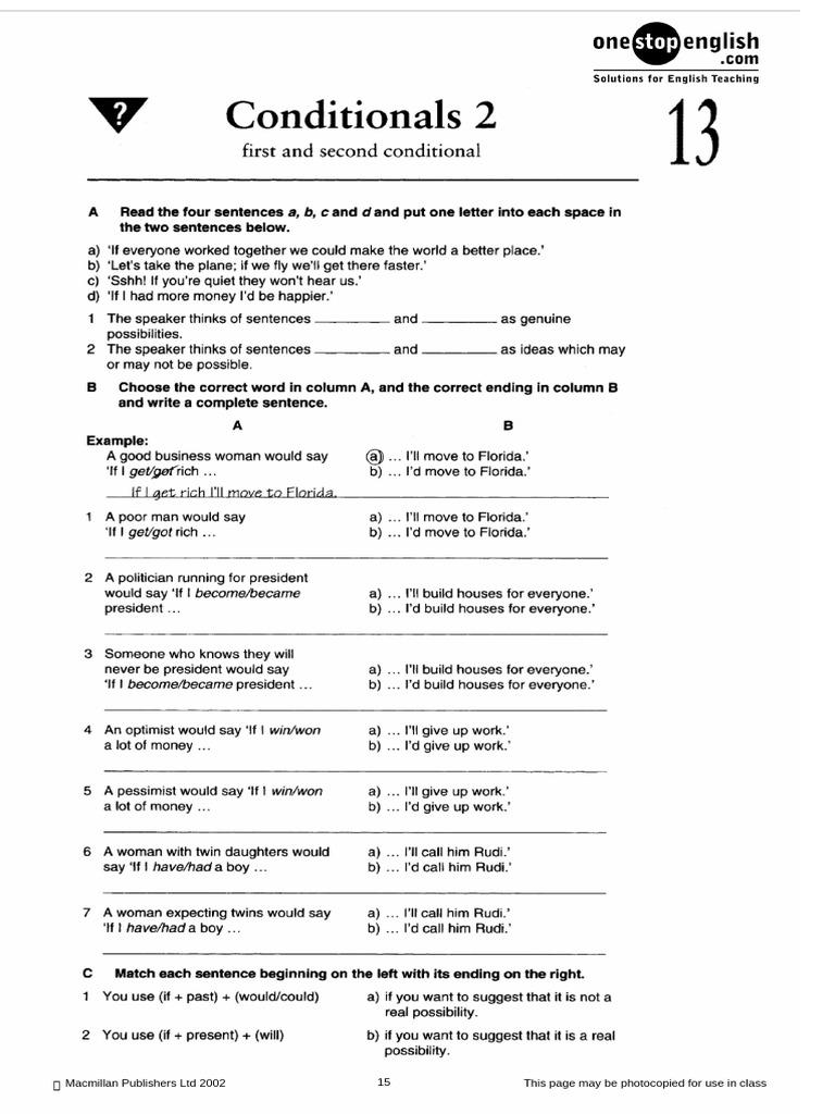 1 ST 2 ND Conditionals | PDF