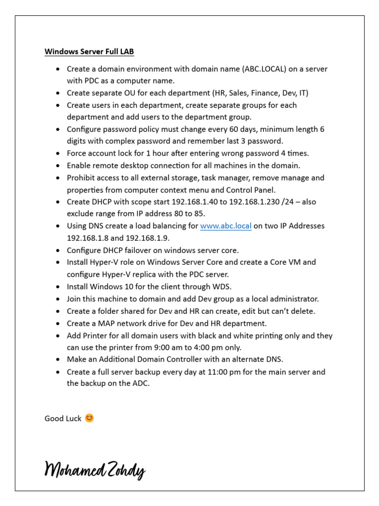 Windows Server Full LAB | PDF