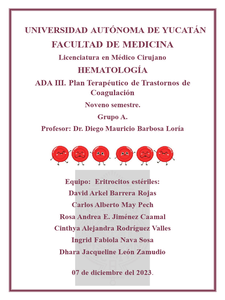 Ada 3 Hematologia May Pech Carlos Alberto | PDF | Coagulación | Cirrosis