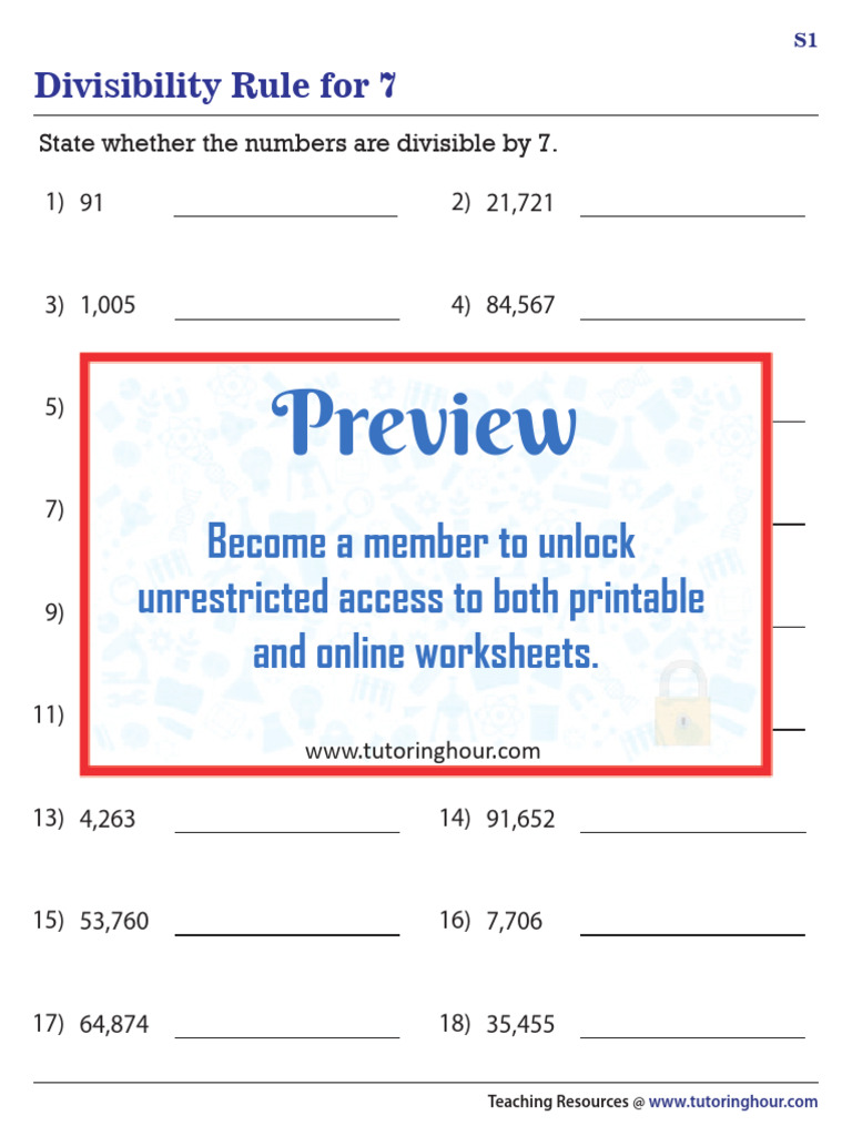 Divisibility-Rules-7 - ws4 AK | PDF