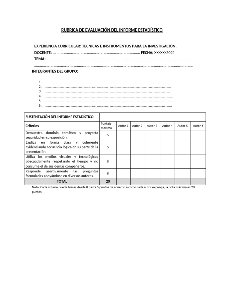 Rubrica Eval Sust in Est Propuesta | PDF