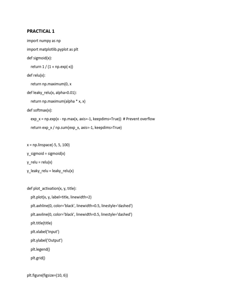Activation Functions in Python | PDF