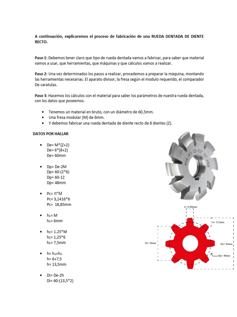 Rueda Dentada | PDF | Engranaje | Control numerico