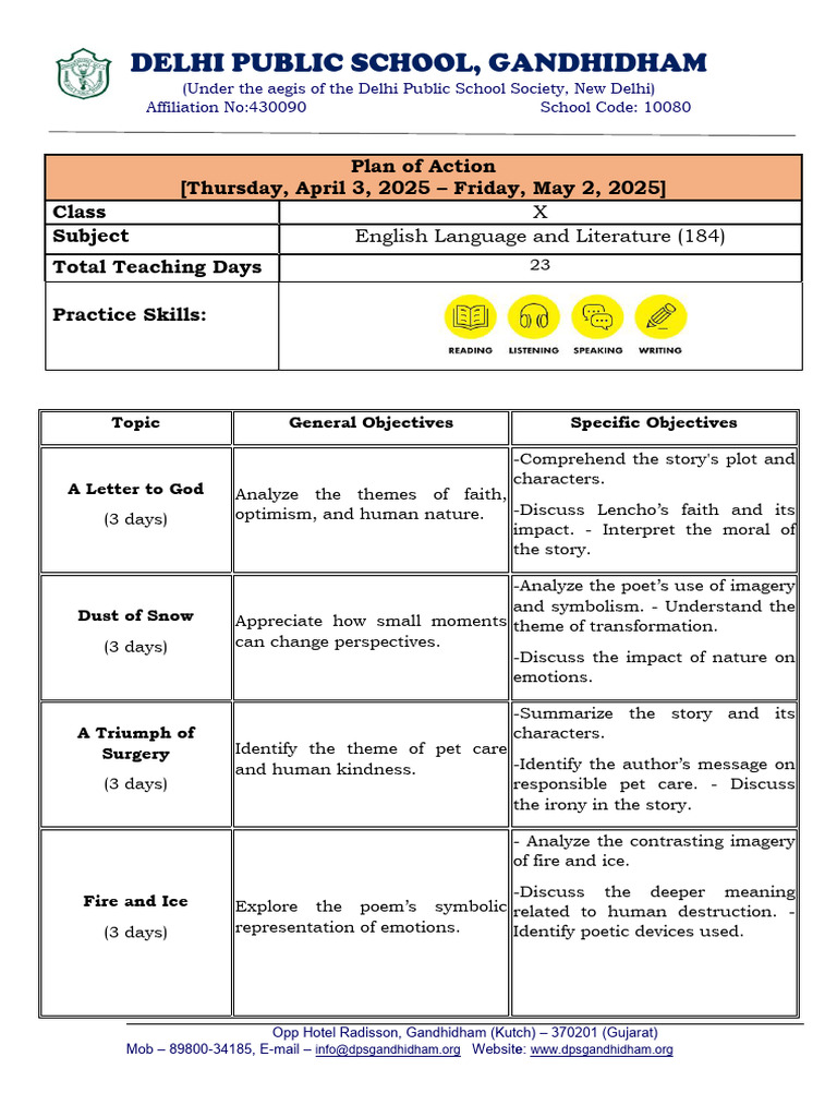 Poa Class 10 Apr-May 2025 | PDF | Leadership | Verb