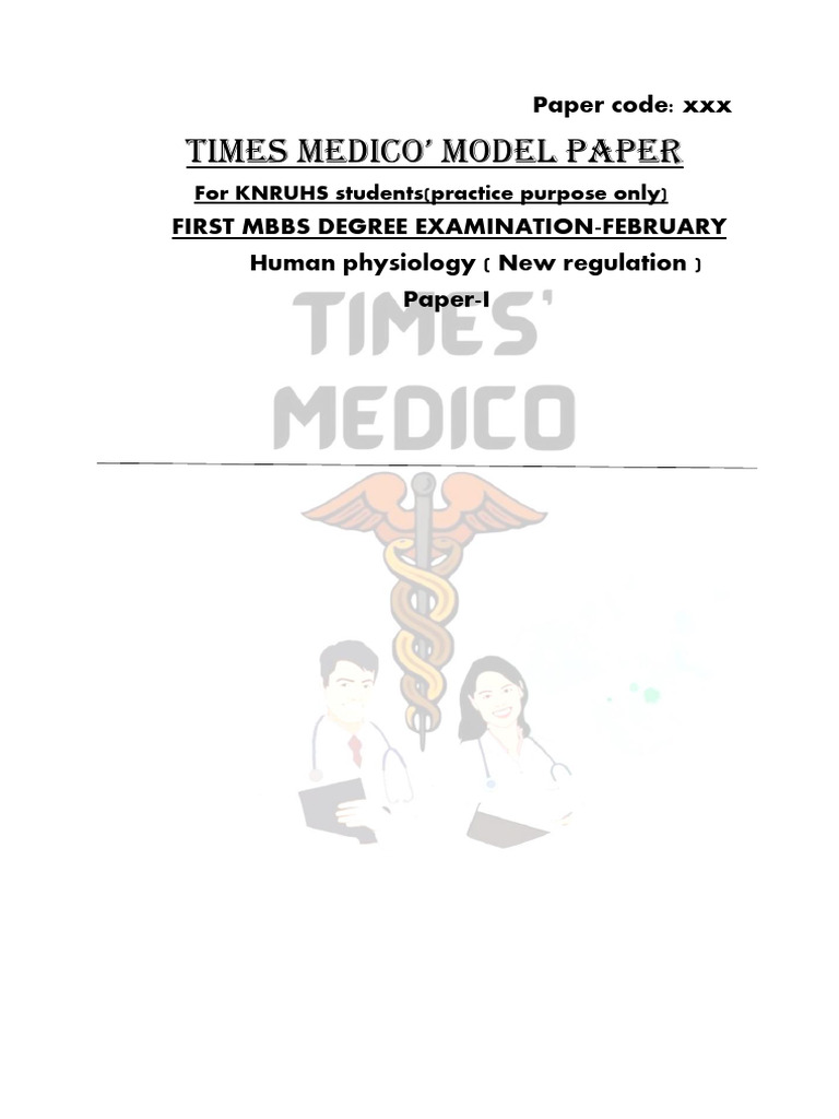 KNRUHS MBBS Physiology Model Paper | PDF | Heart | Angiotensin