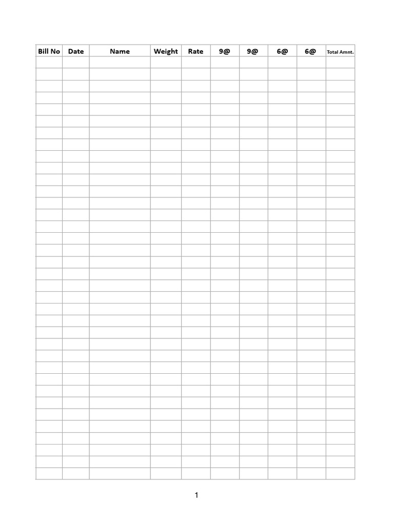 Bill Sheet | PDF
