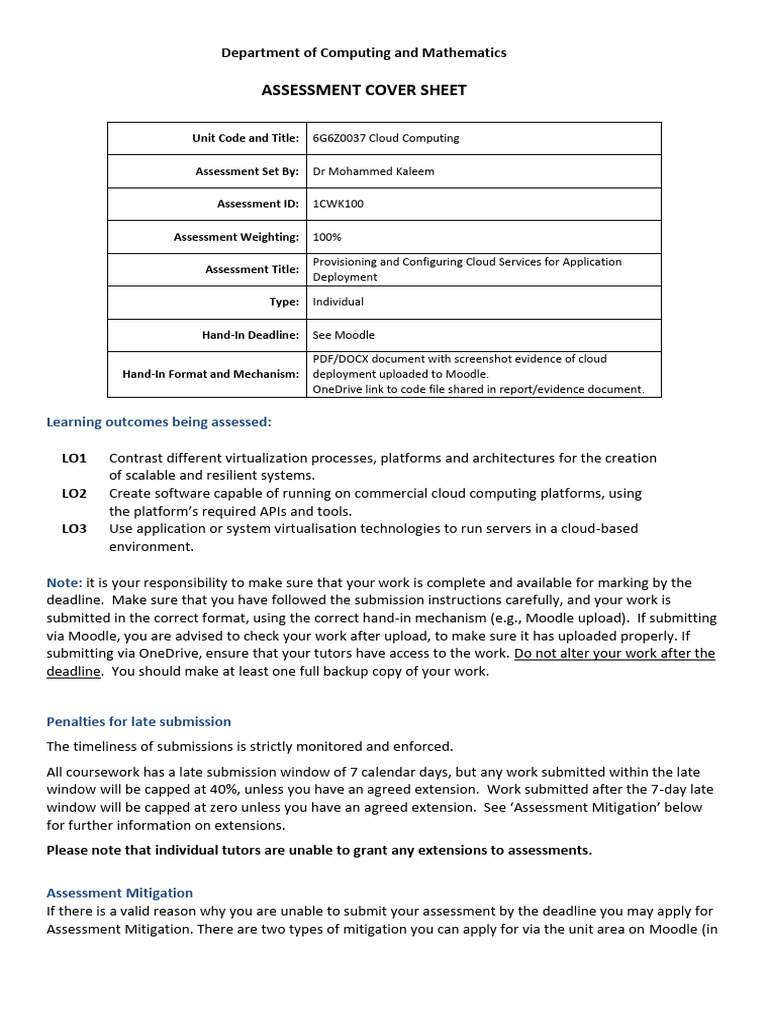 Cloud Computing (6G6Z0037 2324) Final v1.2 | PDF | Cloud Computing | Databases