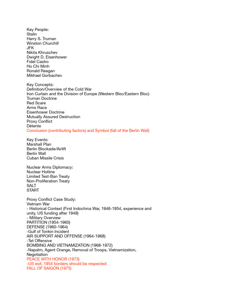 Cold War Overview: Key Figures & Events | PDF