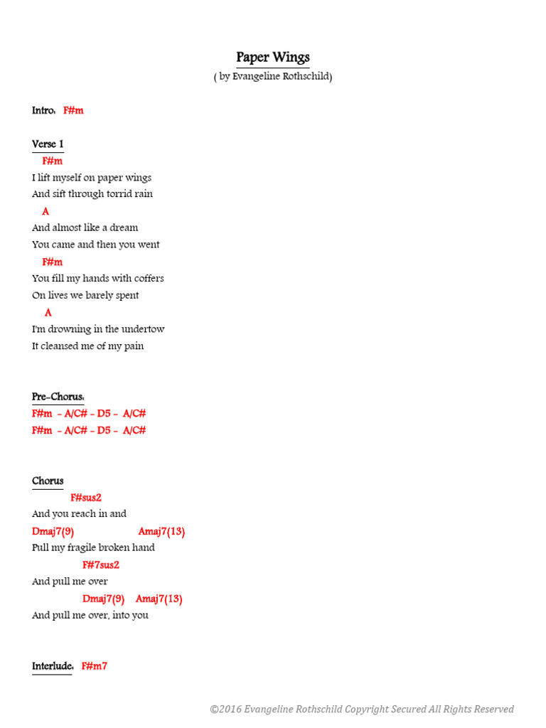 Diego W - Upwork - Paper Wings - Chords | PDF