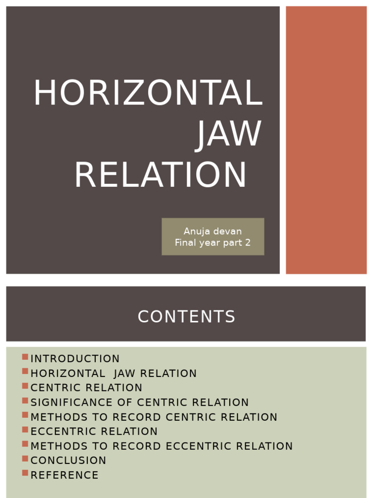 Horizontal Jaw Relation | PDF | Dentures | Dentistry Branches