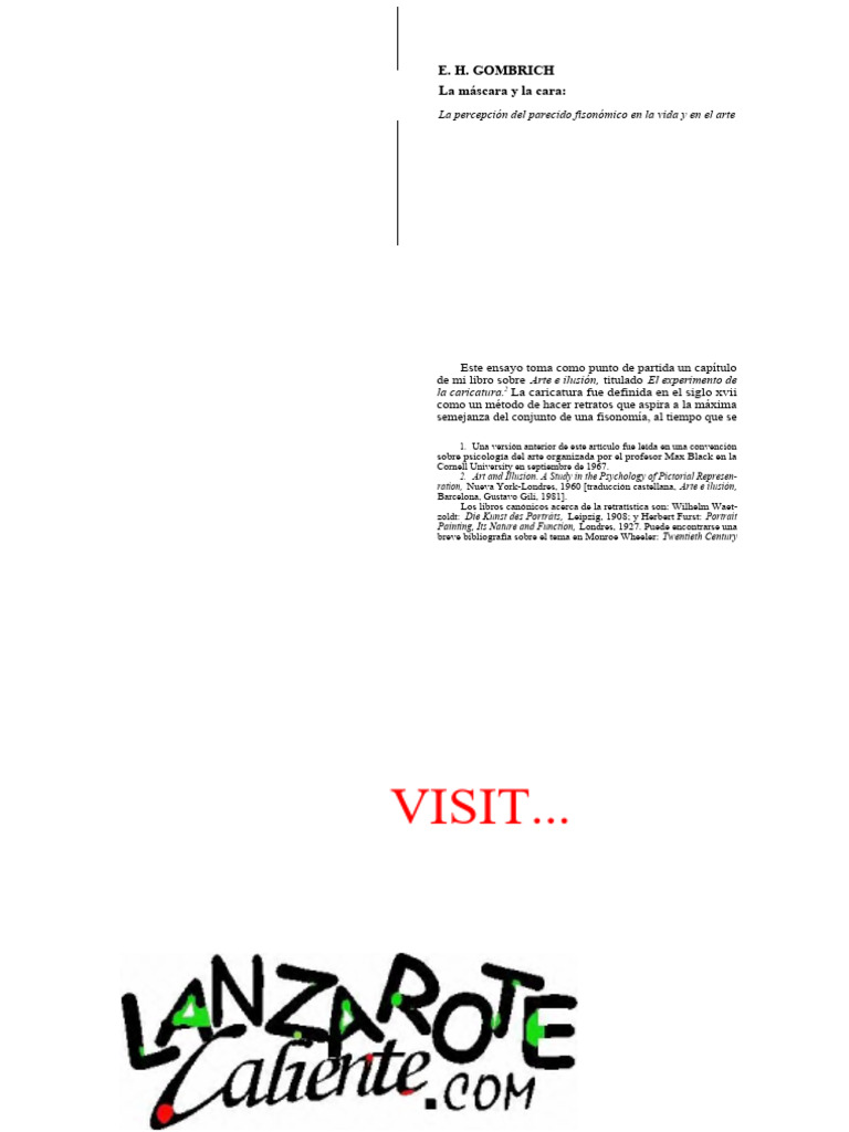Gombrich, Ernst H - La Mascara y La Cara La Percepcion Del Parecido Fisonomico en La Vida y en ...