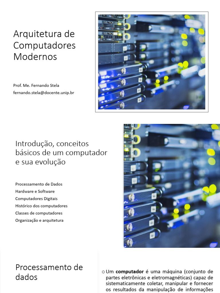 Aula 01 - Introdução, Conceitos Básicos de Um Computador e Sua Evolução ...