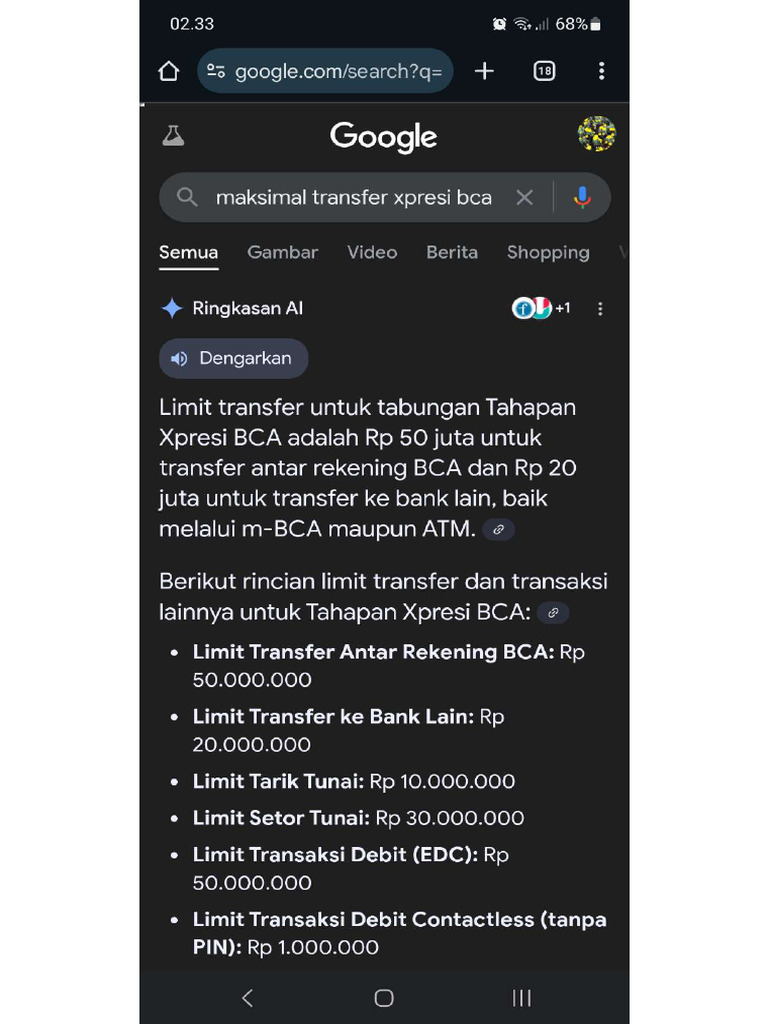 Limit BCA Tahapan Expresi | PDF