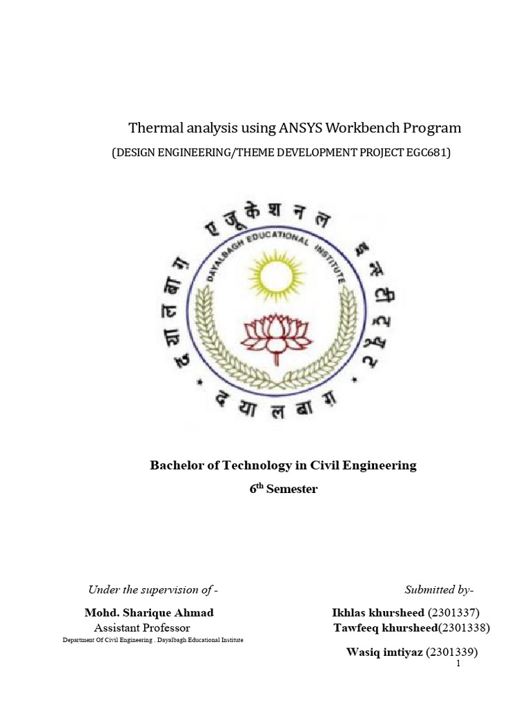 Thermal analysis using ANSYS Workbench Program | PDF | Concrete | Strength Of Materials