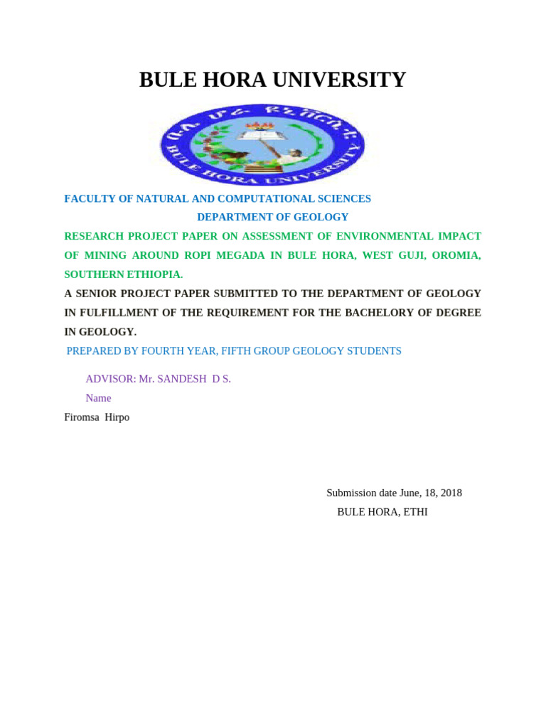 Bule Horra University Sinor Projects | PDF | Rock (Geology) | Mining