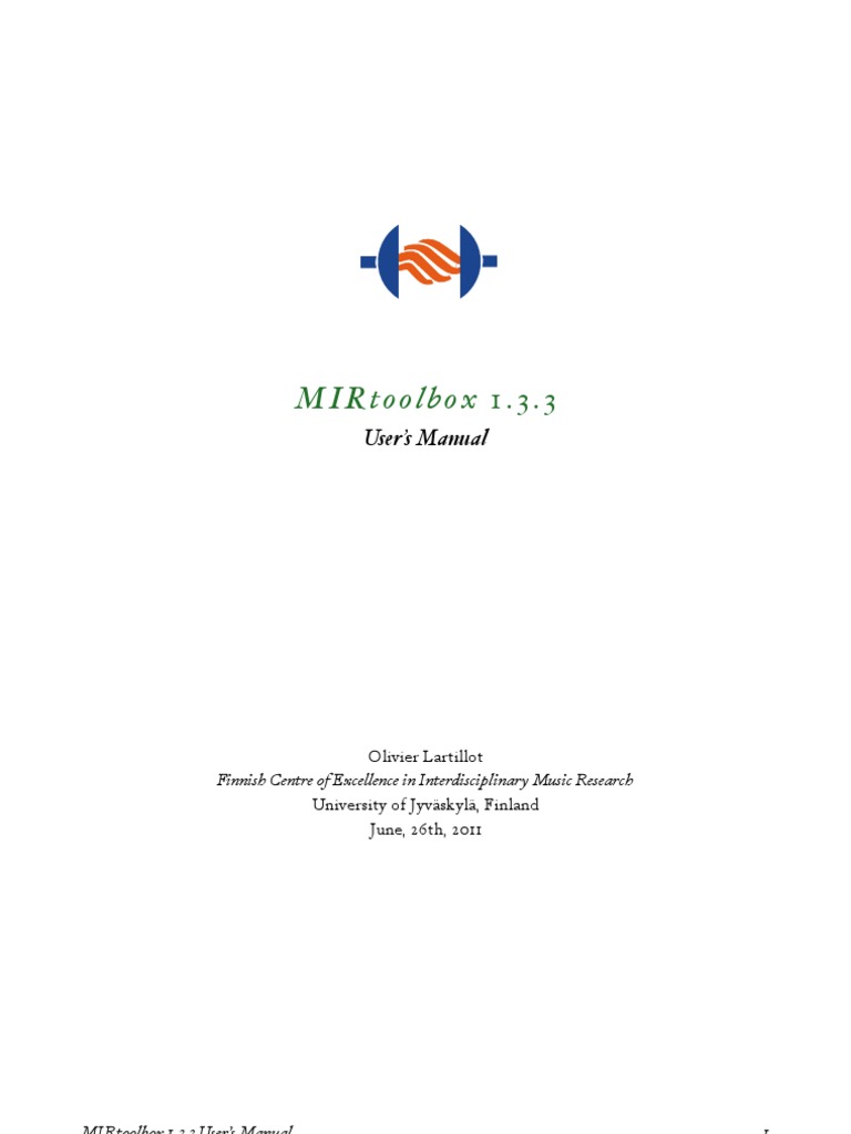 Mirtoolbox 1.3.3: User'S Manual | PDF | Spectral Density | Parameter (Computer Programming)
