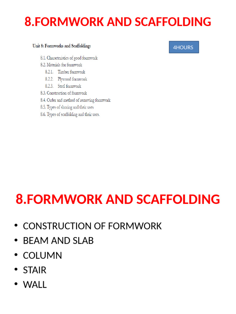 8newformwork and Scaffolding | PDF | Scaffolding | Deep Foundation